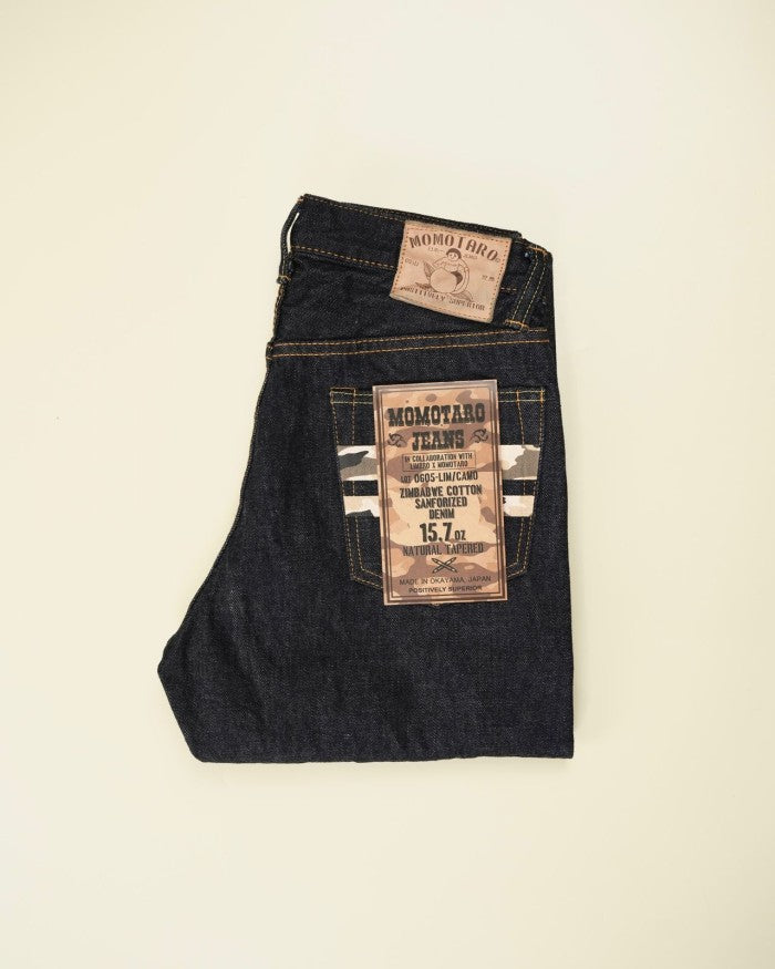 Momotaro x Limbro 0605-LIM/CAMO 15,7oz Natural Tapered The Last Battle ...